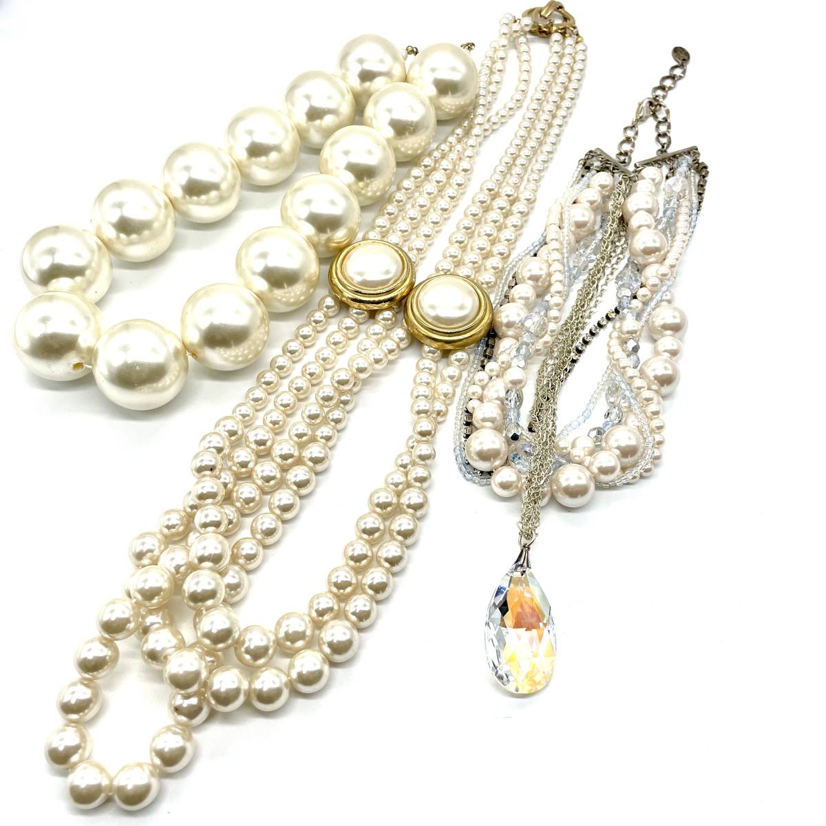 Yahoo!オークション - 約428g ヴィンテージ フェイクパール マベ チェ...