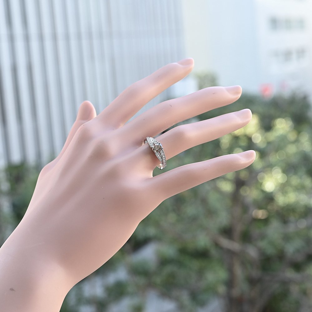 Yahoo!オークション - ハーフエタニティセッティング・ブラウンダイヤ ...