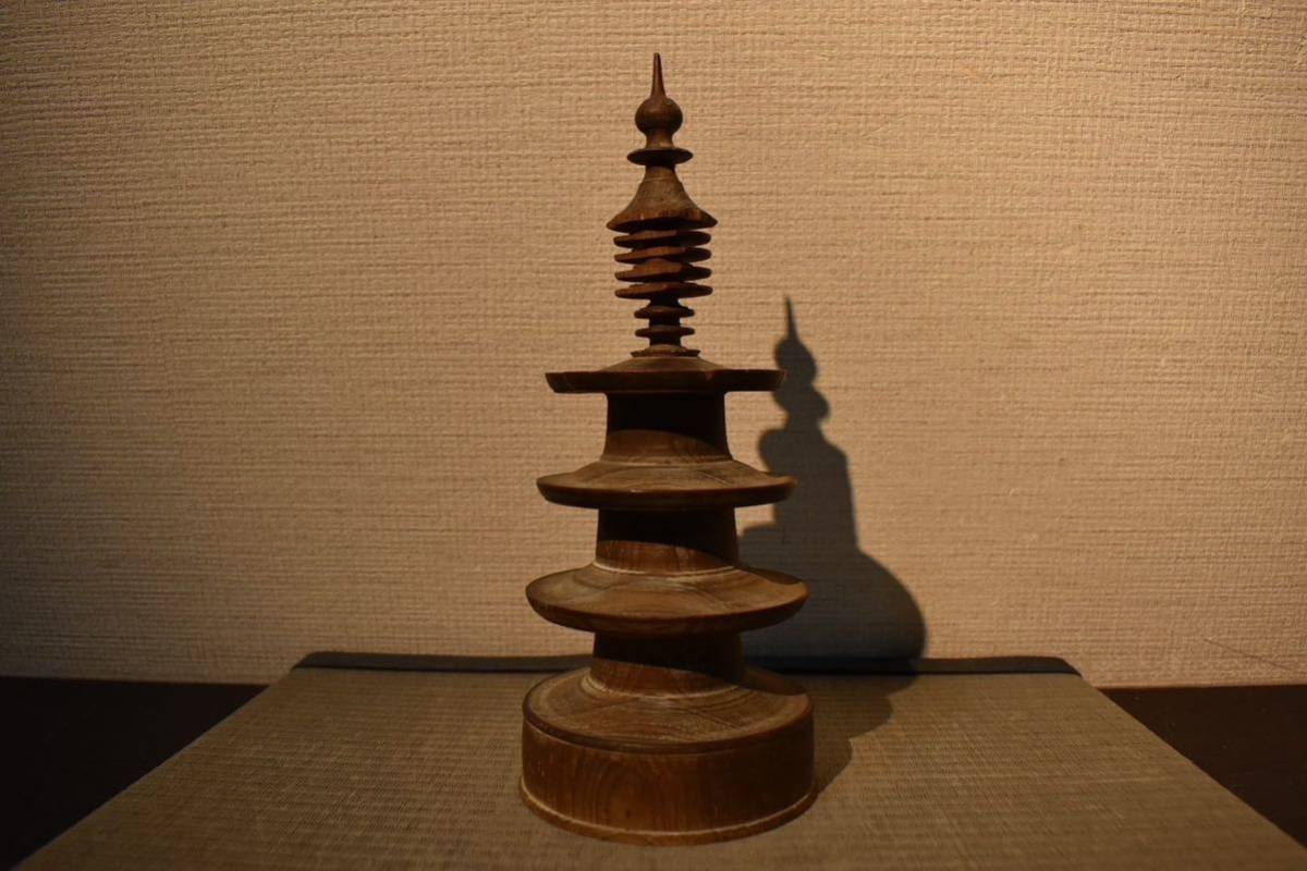 Yahoo!オークション - 【GE】E192【コレクター所蔵品】時代 木彫百万塔...