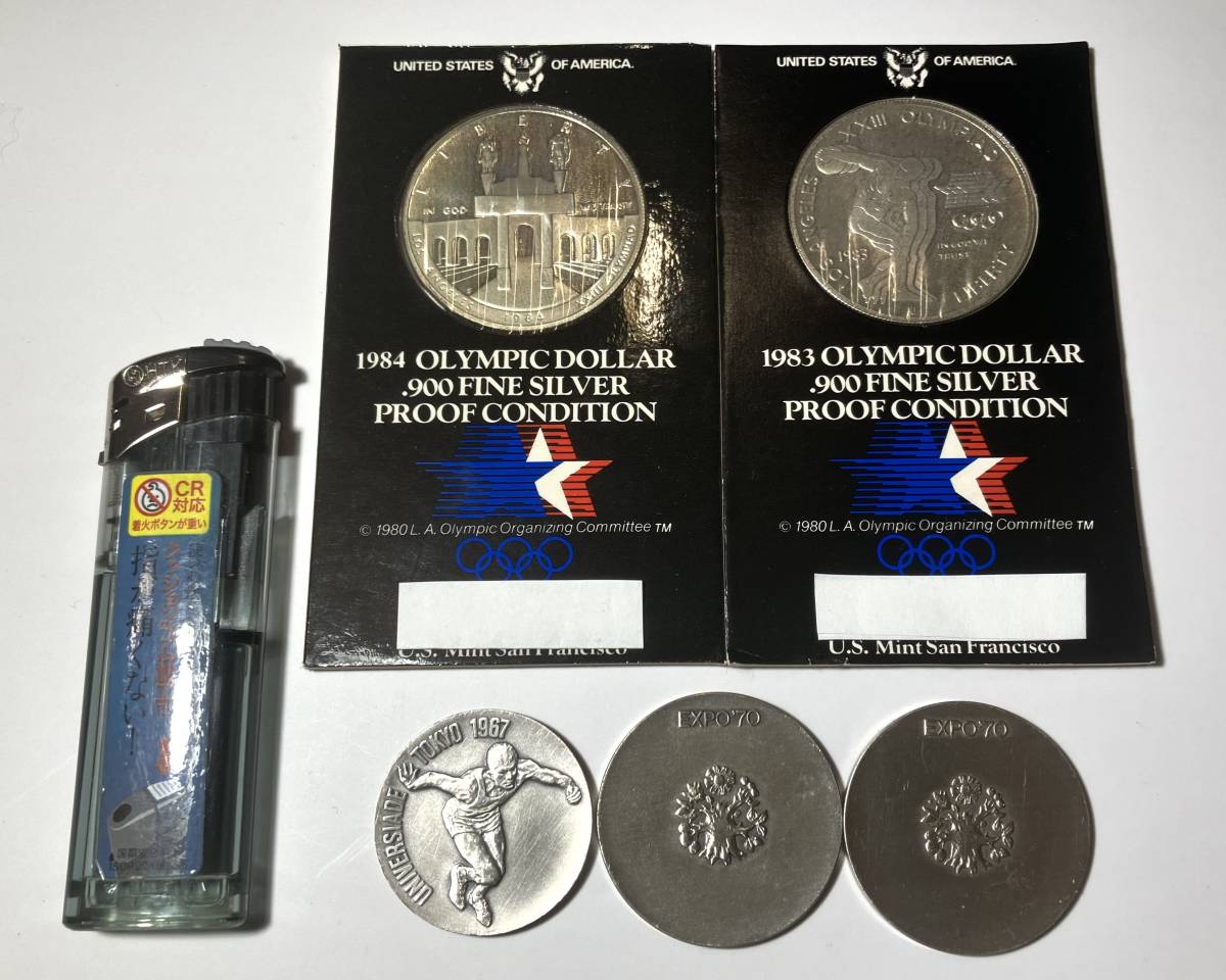Yahoo!オークション - ロサンゼルスオリンピック 1ドル銀貨 SV900 26.7...