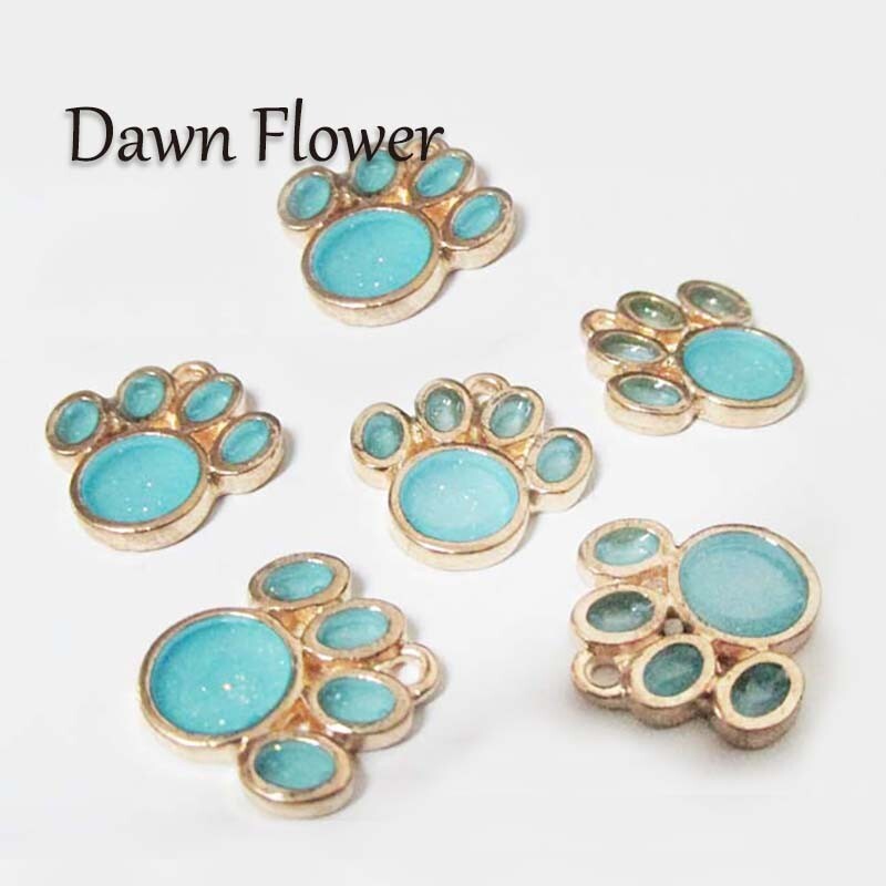 Yahoo!オークション - 【D-1264】10pcs 肉球 18mm ライトブルー チャー...