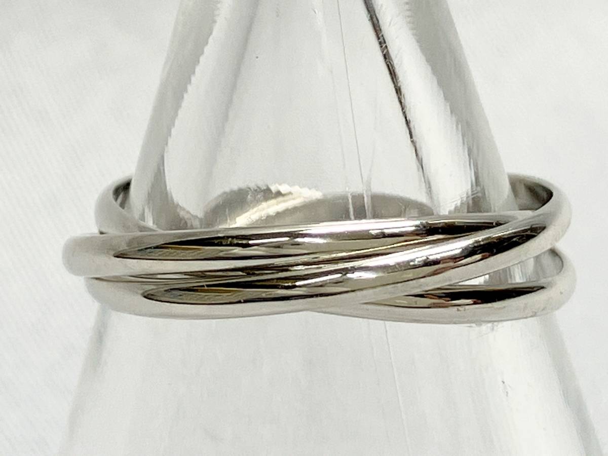 Yahoo!オークション - Pt900 リング 7号 2.2g 3連 甲丸