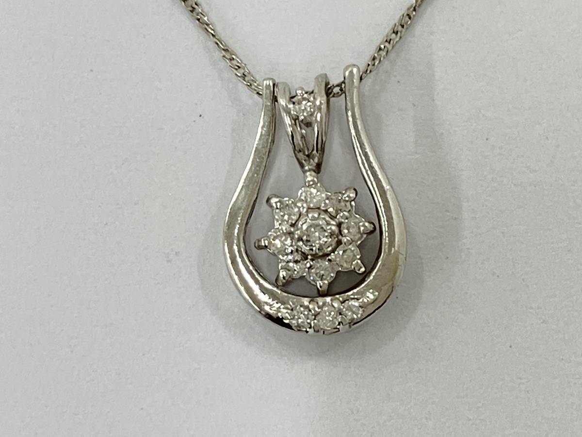 Yahoo!オークション - Pt900 Pt850 ダイヤ0.1ct 45cm 2.1g プラチナ ネ...