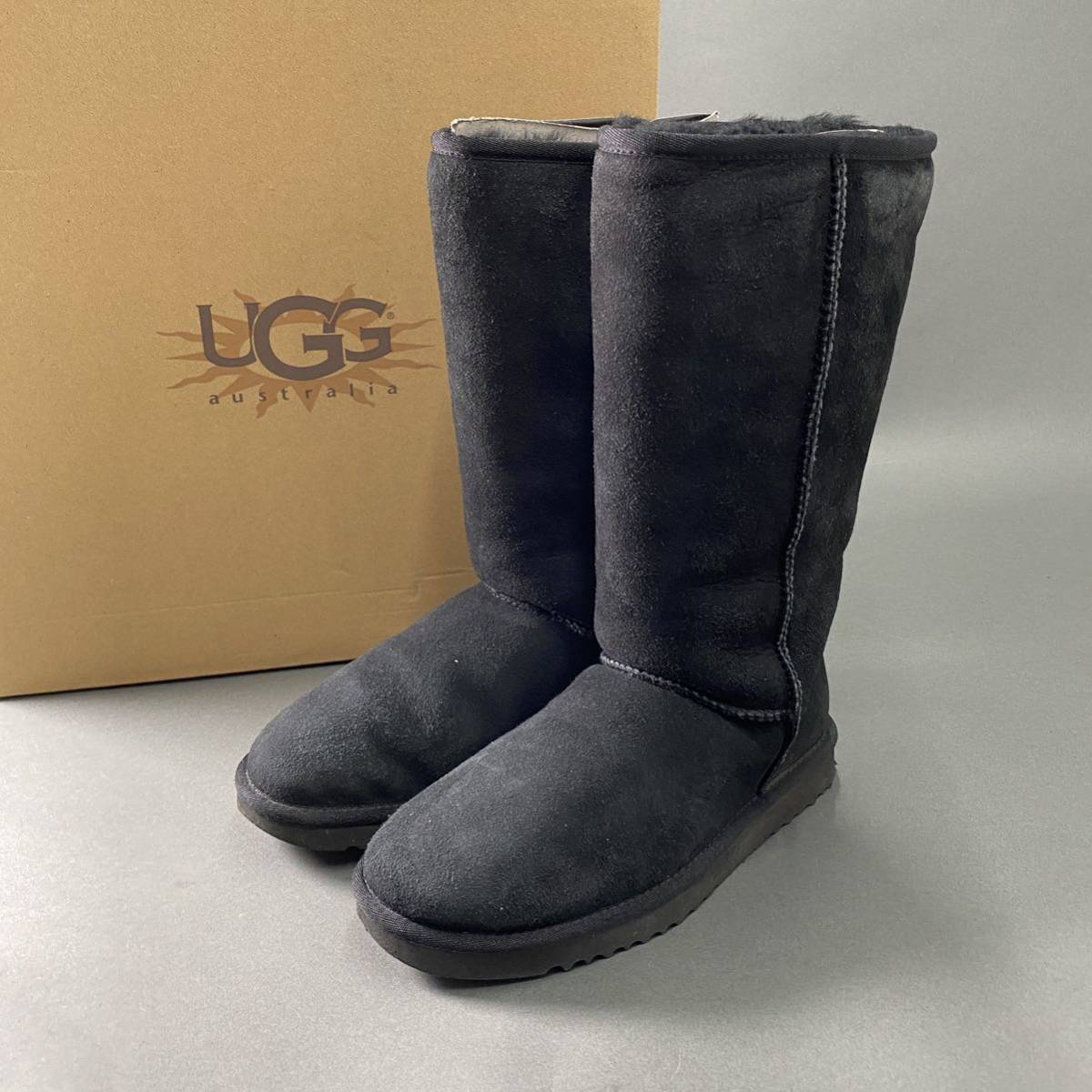 Fb2 UGG Australia アグオーストラリア ムートンブーツ ロングブーツ ブラック シープスキン W7/24cm相当 レディース 女性靴(US7)｜売買されたオークション情報 ...