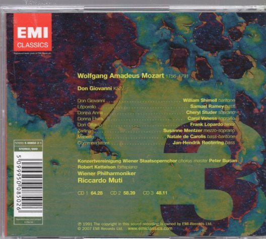 モーツァルト：歌劇 ドン ジョヴァンニ /ムーティ＆VPO 3CD(オペラ)｜売買されたオークション情報、yahooの商品情報をアーカイブ公開 - オークファン（aucfan.com）