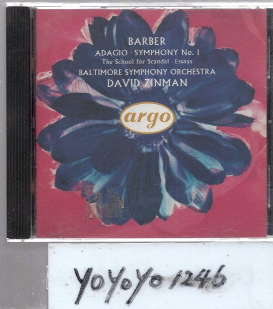 Yahoo!オークション - b425 BARBER アダージョ/交響曲第1番他/ジンマン