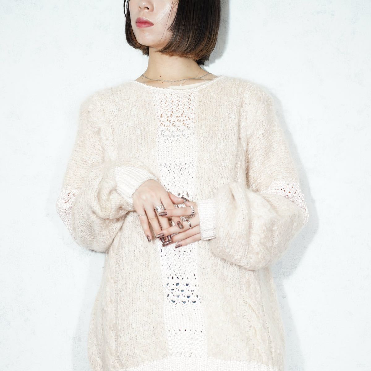 EU VINTAGE CABLE DESIGN MOHAIR KNIT/ヨーロッパ古着ケーブル EU VINTAGE CABLE DESIGN MOHAIR KNIT/ヨーロッパ古着ケーブル