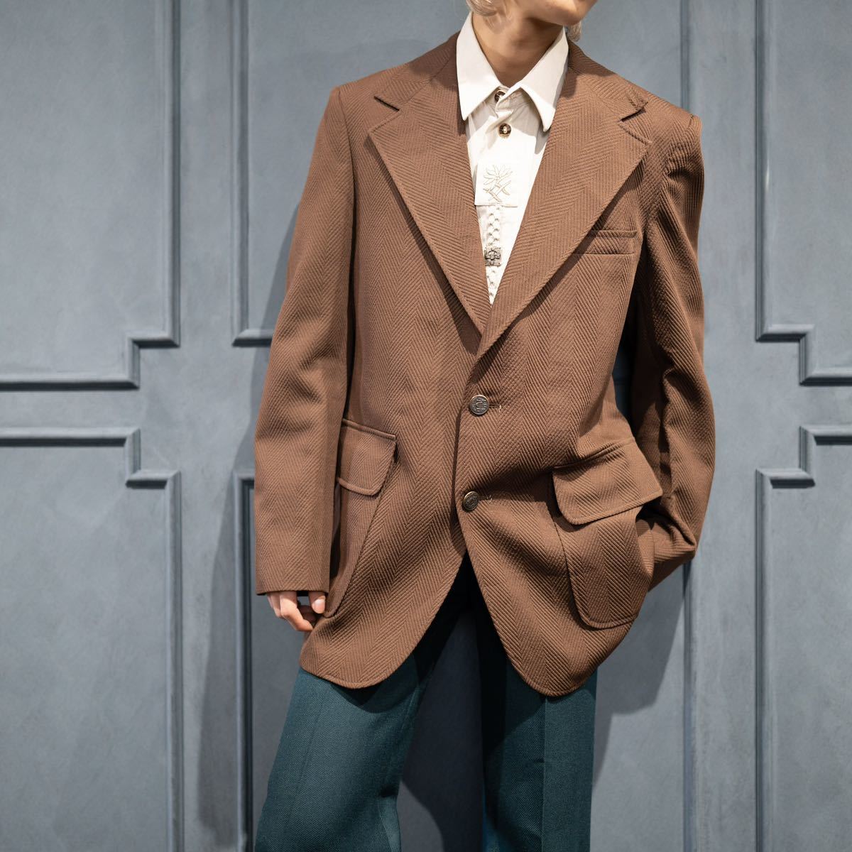 70's USA VINTAGE TOWN CRAFT JC PENNY BROWN COLOR TAILORED 70's USA VINTAGE TOWN CRAFT JC PENNY BROWN COLOR TAILORED