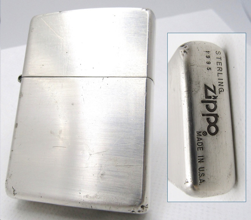 純銀 スターリングシルバー 925 zippo ジッポ 1995年(Zippo)｜売買されたオークション情報、yahooの商品情報をアーカイブ公開 - オークファン（aucfan.com）