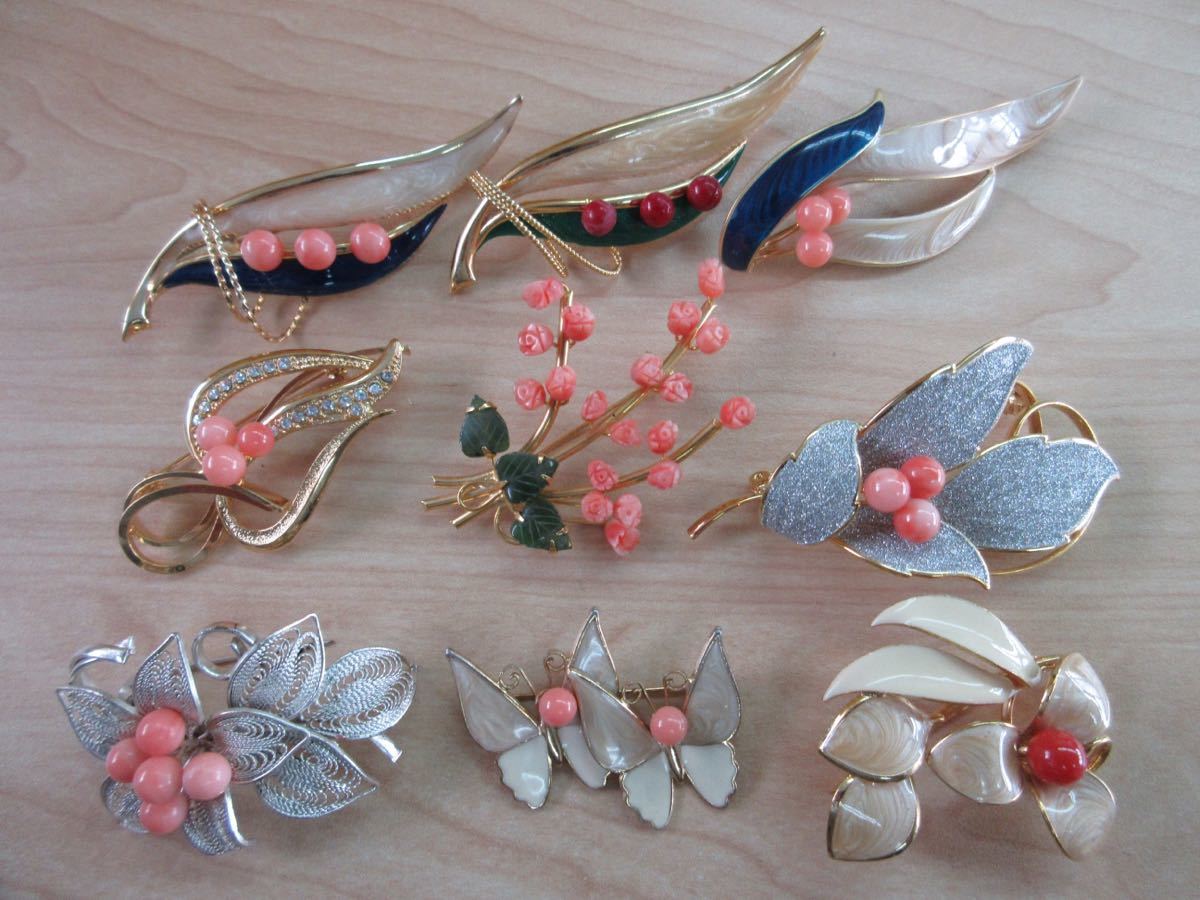 Yahoo!オークション - a68 珊瑚 サンゴ さんご コーラル ブローチ ヴ...