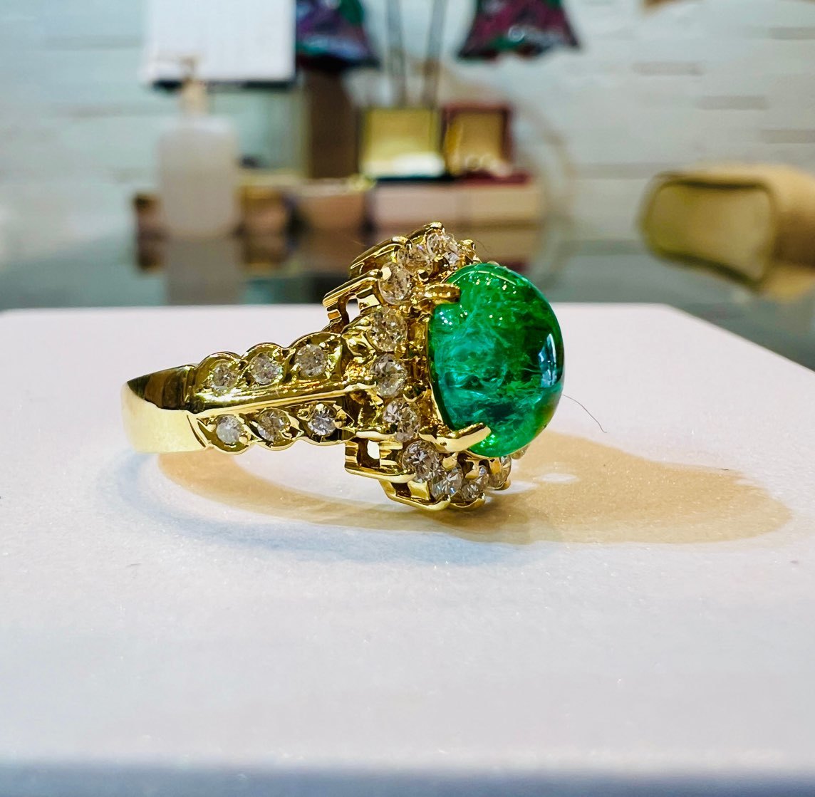 Yahoo!オークション - エメラルドダイヤモンドリング EMERALD DIAMOND...