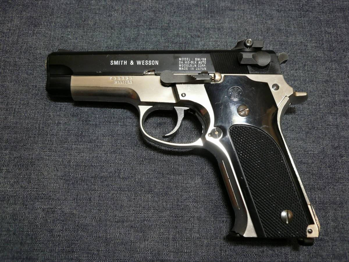 Yahoo!オークション - MGC S&W M59 フレームシルバー MMCサイト付き モ...