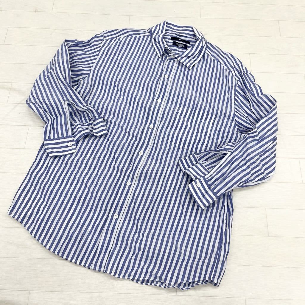 1330 SHIPS シップス トップス シャツ フルボタン 長袖 胸ポケット あり ストライプ カジュアル ホワイト ブルー メンズL(長袖シャツ)｜売買されたオークション情報、yahooの ...