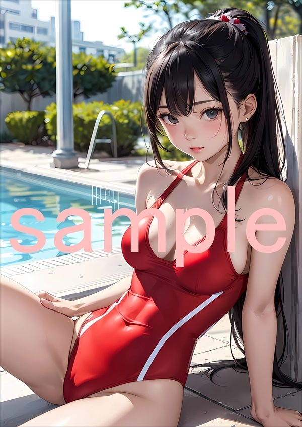 Yahoo!オークション - J382 競泳水着 オリジナルイラスト 女子高生 同...