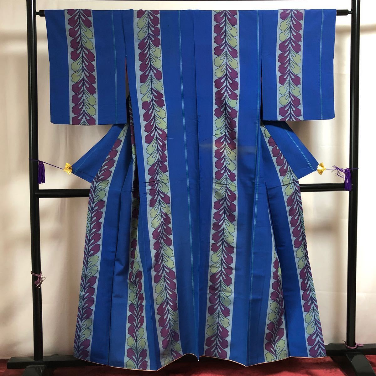 Yahoo!オークション - アンティーク 着物 ブルー 昭和レトロ 大正ロマ...