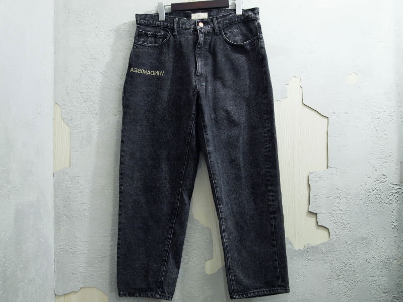 WIND AND SEA WDS A32 INVERT Mid Rise Wide Tapered Jeans ジーンズ デニム パンツ ワイド バギー ウィンダンシー 黒 ブラック FT ...