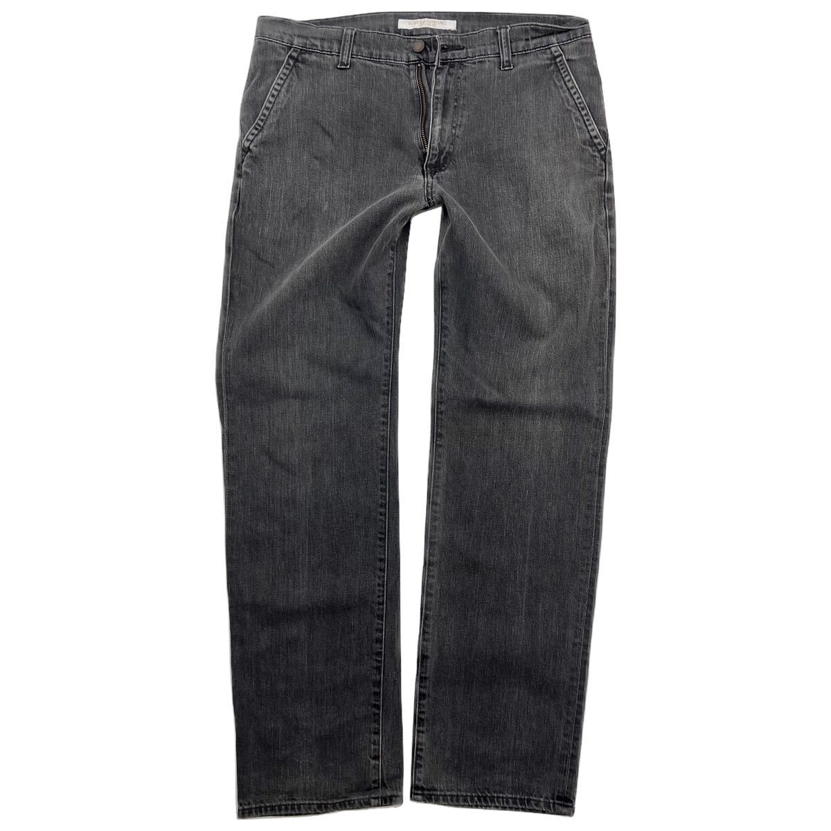 日本代購代標第一品牌【樂淘letao】－UNIQLO ☆ シルエット抜群 ブラック ジーンズ デニム スラックス 黒 W35 上品 ノームコア 大人カジュアル 古着 定番 ユニクロ JS926