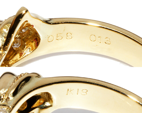 Yahoo!オークション - 指輪(リング) K18YG ルビー0.58ct/ダイヤ0.13ct ...