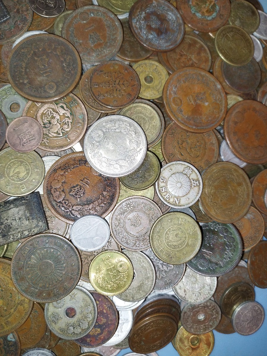 Yahoo!オークション - B98 2.36kg 未選別日本古銭各種おまとめ 1分銀貨...