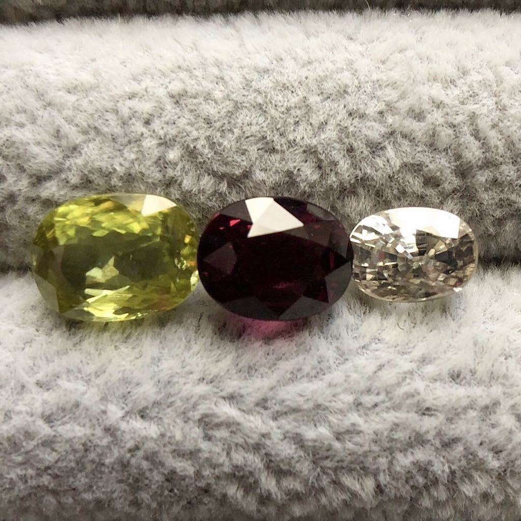 Yahoo!オークション - 天然スフェーン 2.7ct ロードライトガーネット 3...