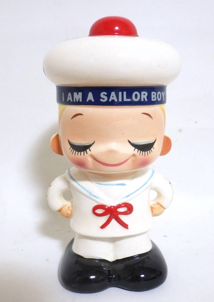 内藤ルネ RUNE 当時物 陶器製 貯金箱 人形 フランスの水兵さん ルネ レトロ ビンテージドール 底面ルネの陶器シール付(雑貨)｜売買されたオークション情報、yahooの商品情報を ...