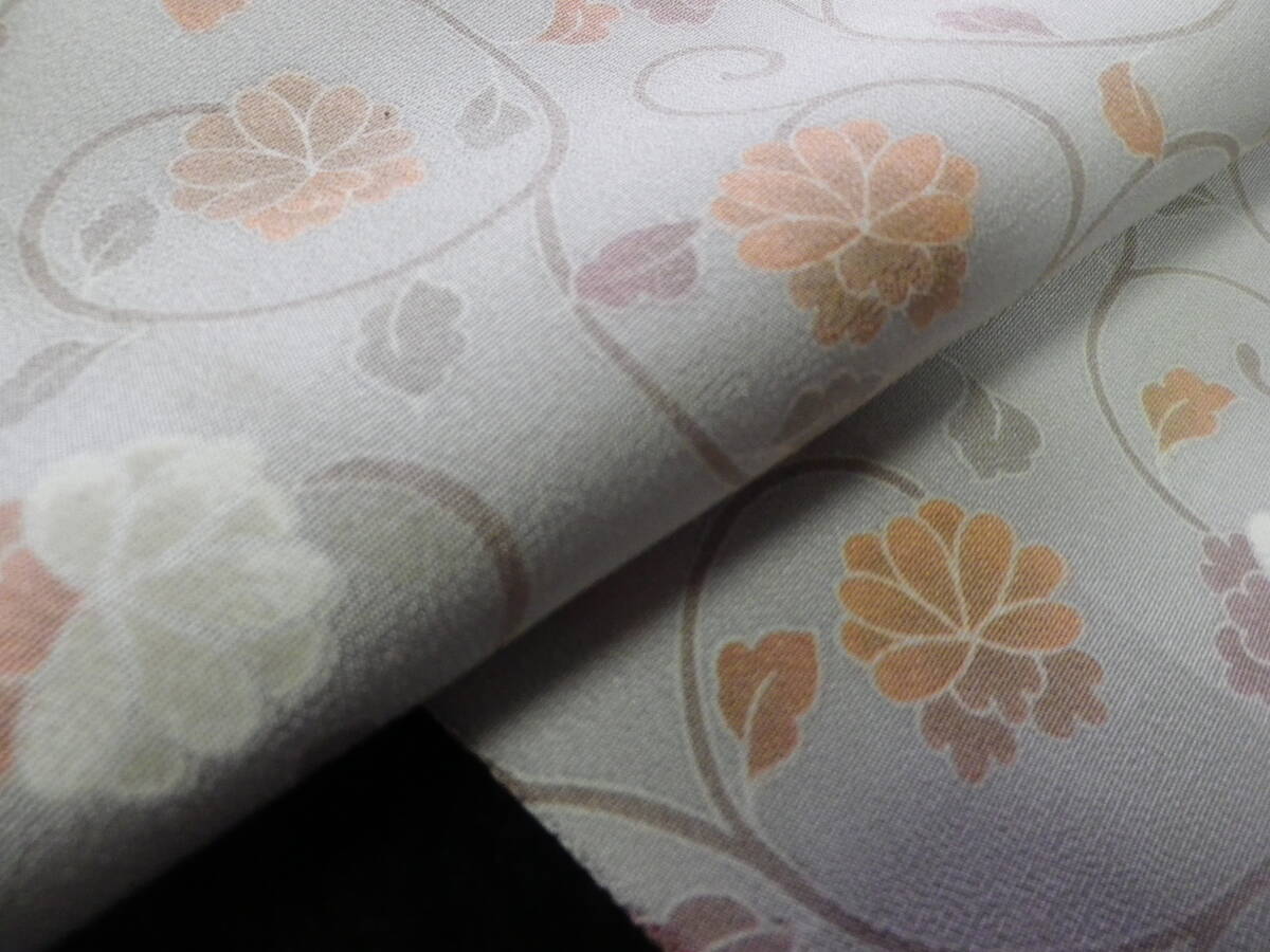 Yahoo!オークション - 100円スタート G423 17x102 小紋 正絹 グレー...