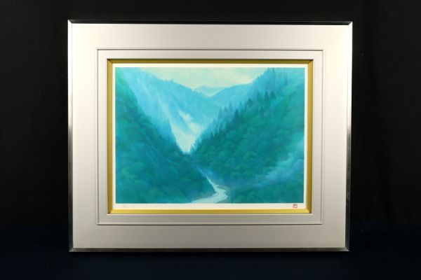 Yahoo!オークション - 4495 【真作】東山魁夷 「雲上がる峡」 リトグラ...