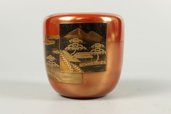 Yahoo!オークション - 4642 荒井正春 朱金富士松蒔絵 大棗 越前 蒔絵師...