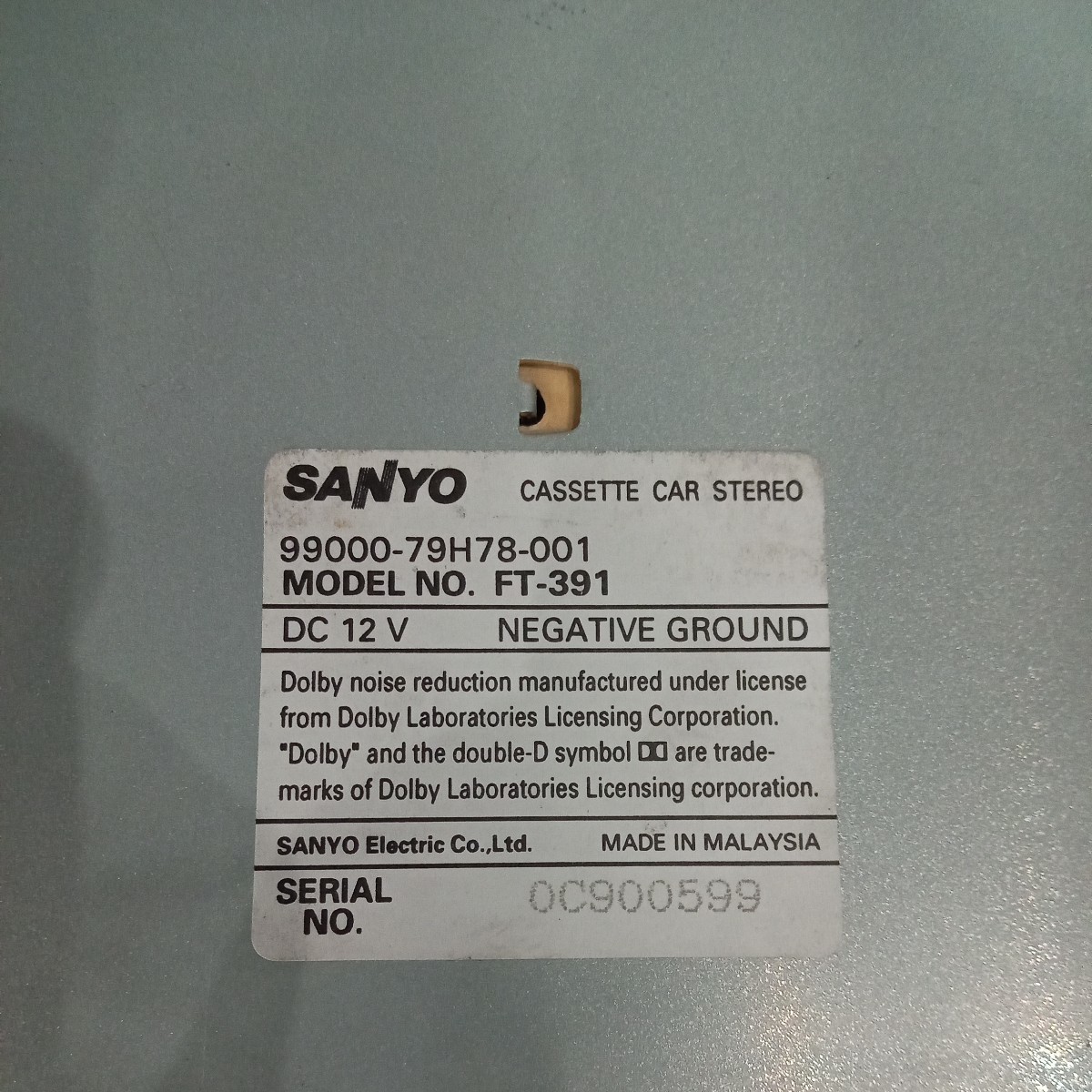 Yahoo!オークション - SANYO サンヨー FT-391 99000-79H78-001 動作未...