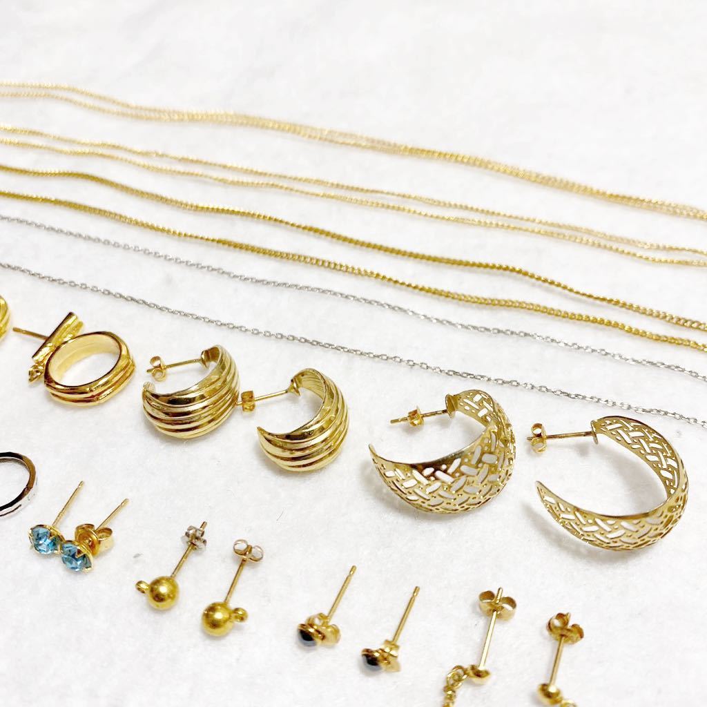 Yahoo!オークション - K18 K14 アクセサリー おまとめ ネックレス イヤ...