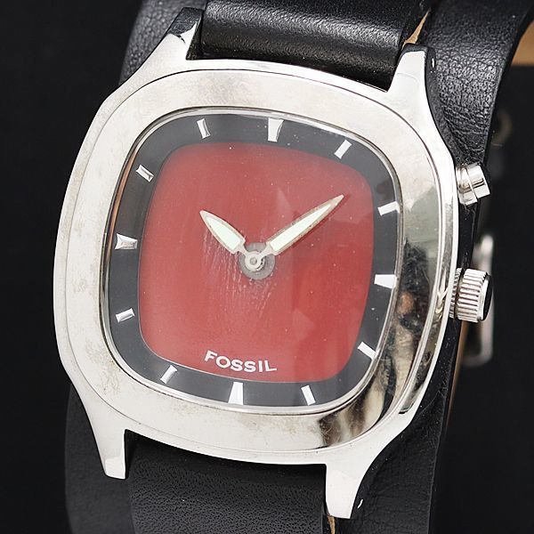 Yahoo!オークション - 1円 フォッシル 赤文字盤 JR-8292 250709 QZ 50M...