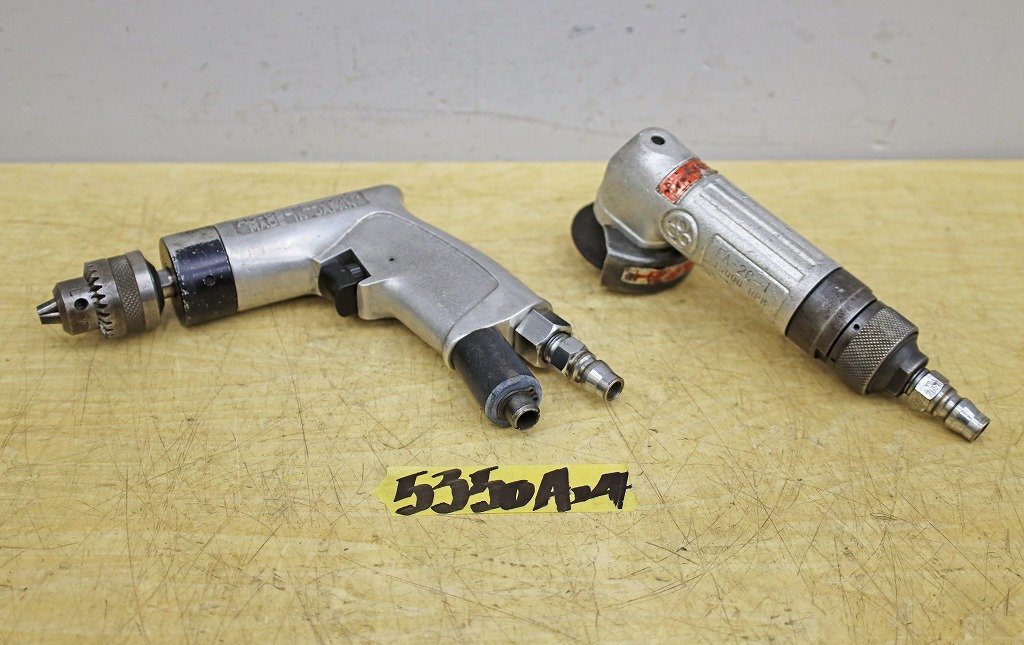 5350A24 日東工器/不二空機 エアドリル＆エアグラインダー AD-65B/FA-2C-1 2個セット エアー締付工具(エアーグラインダー ...