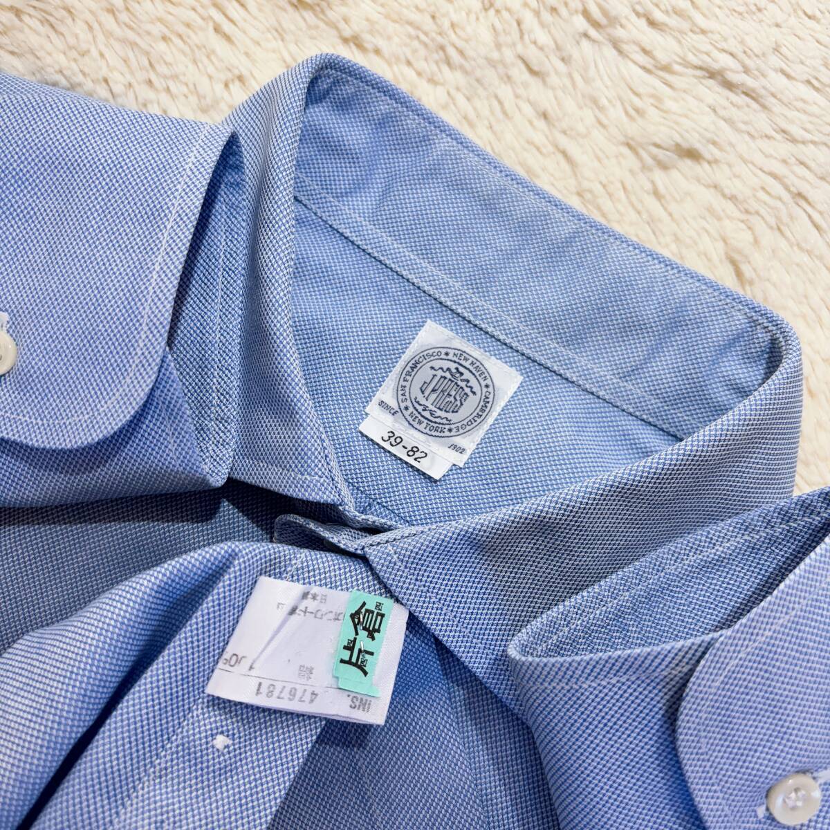 Yahoo!オークション - W880 Jプレス 水色&白コットン ワイドカラーシャ...