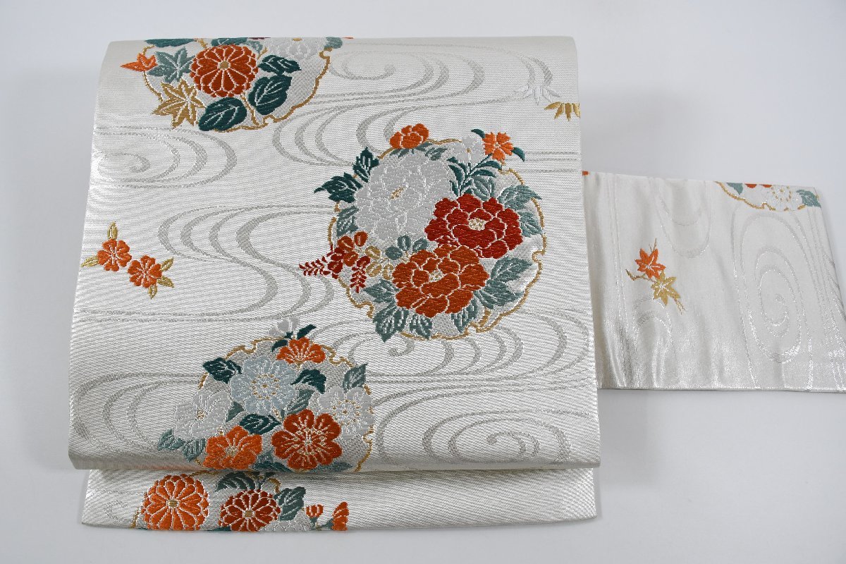 Yahoo!オークション - 名古屋帯 唐花 花 帯丈358cm 着物屋 ne-8171 桜...