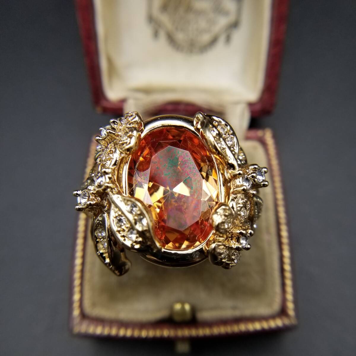 Yahoo!オークション - オレンジ オーバル ストーン 大粒 リーフ 植物 ...