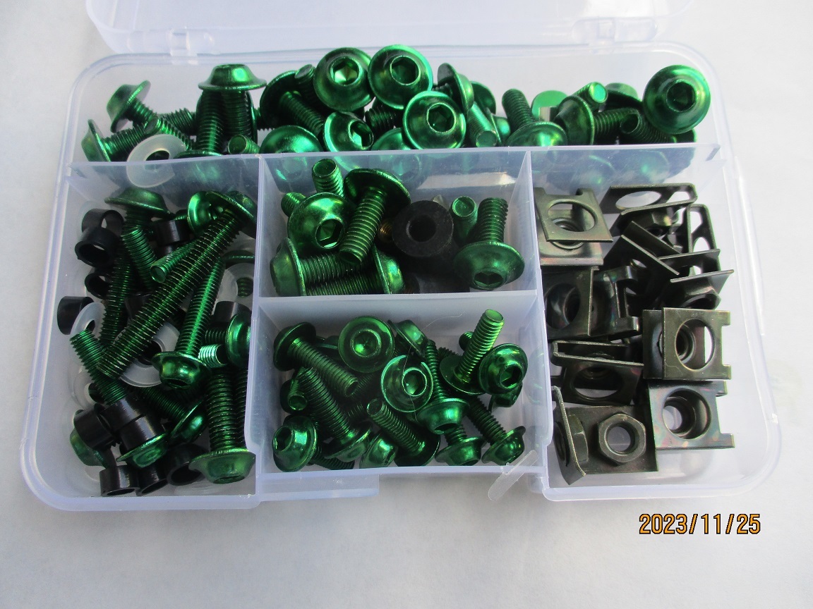 カワサキZX-6R 7R 9R 10R 12R 14R CNCアルミネジセット グリーン(セット)｜売買されたオークション情報、yahooの商品情報をアーカイブ公開 - オークファン ...