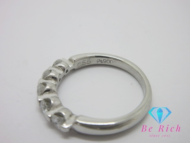 Yahoo!オークション - Pt900 プラチナ ダイヤモンド 0.55ct 付 デザイ...