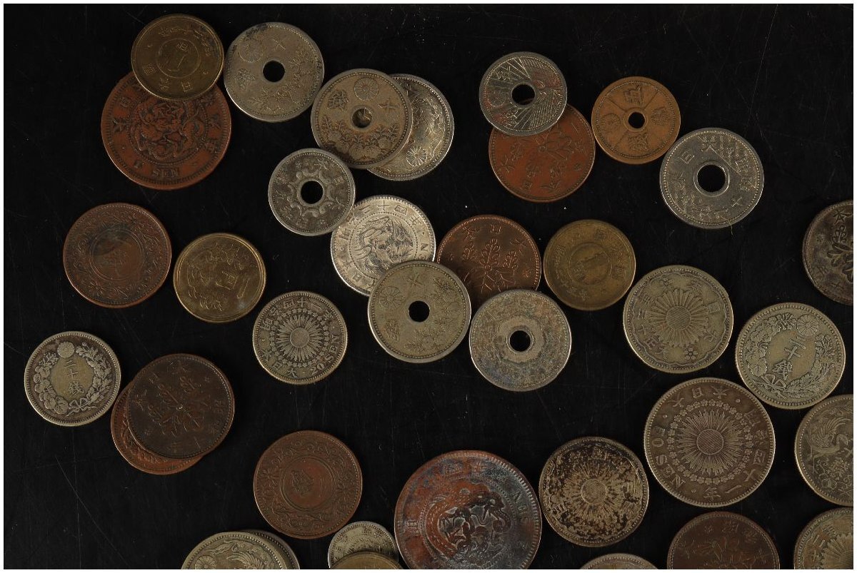 Yahoo!オークション - [URA]古銭/大正・昭和初期旧硬貨/総重量約335g/5...