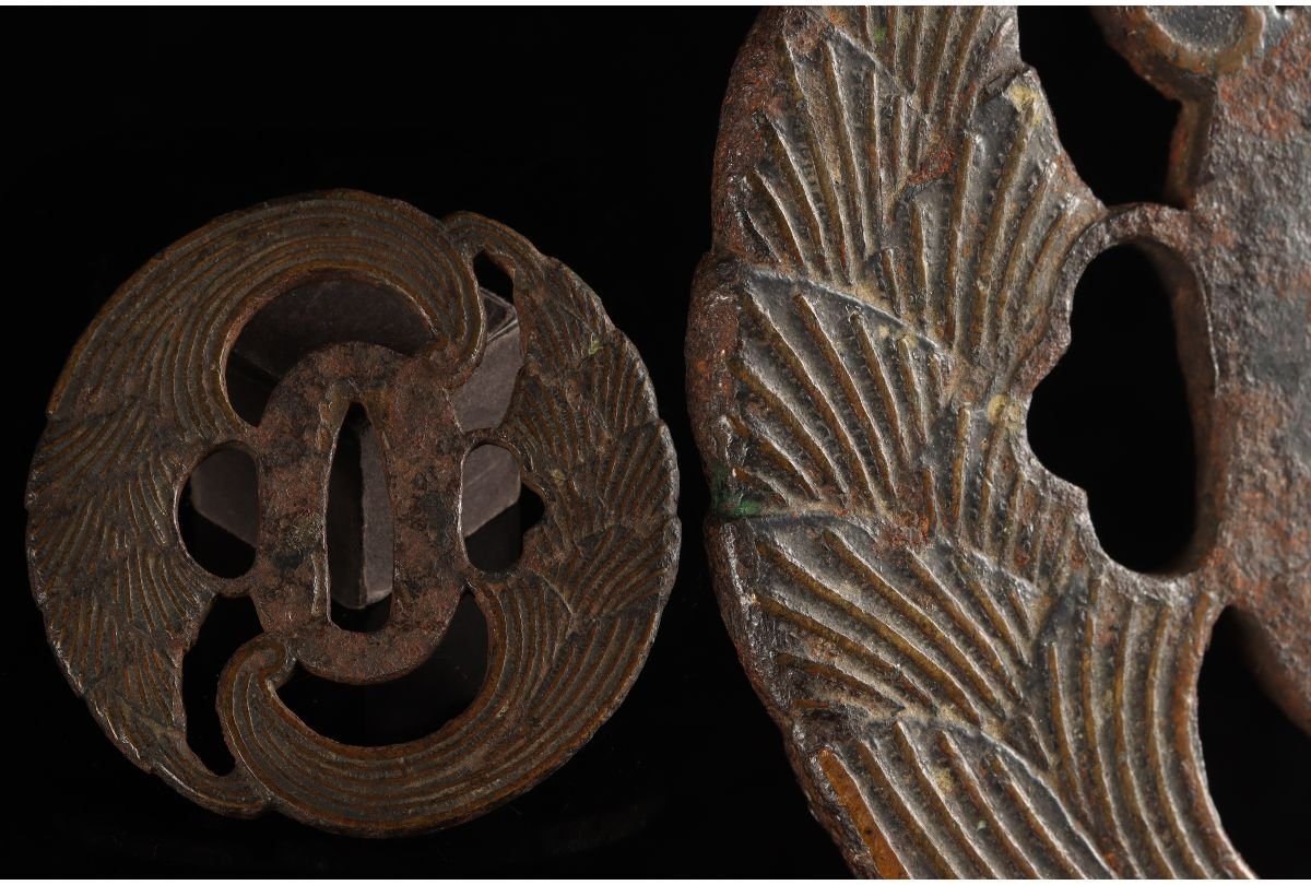 Yahoo!オークション - [URA]刀剣美術/江戸期/無銘/鉄地象嵌透かし変わ...