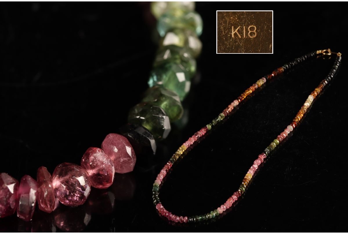 Yahoo!オークション - [URA]K18金具/貴石ネックレス/11.1g/4-s12-147