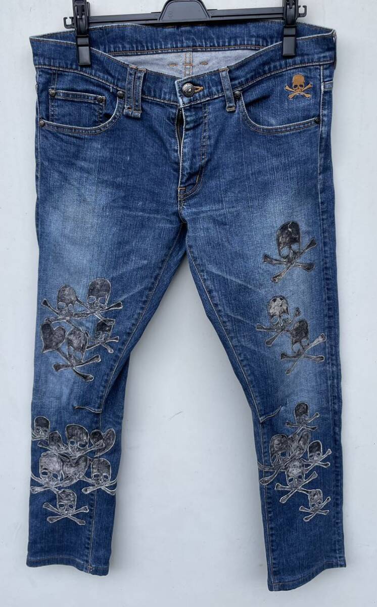 Yahoo!オークション - Roen スカルパッチデニム【33】ロエン (検 クロ...