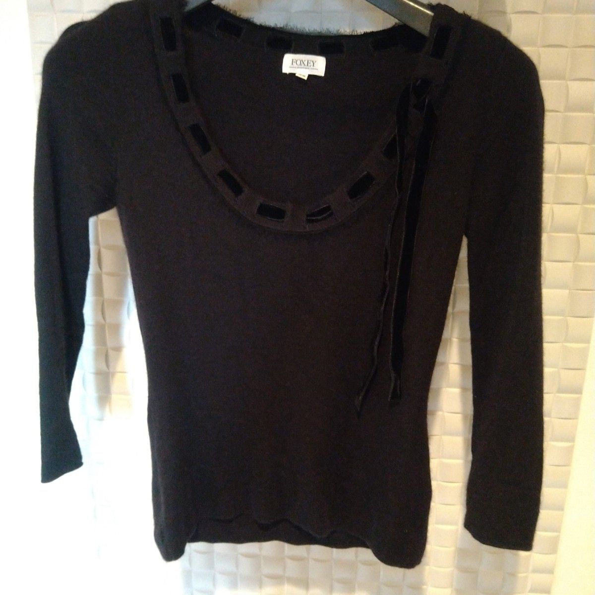 FOXEY フォクシー カシミヤ ニット 38 セーター シルク リボン FOXEY フォクシー カシミヤ ニット 38 セーター シルク リボン