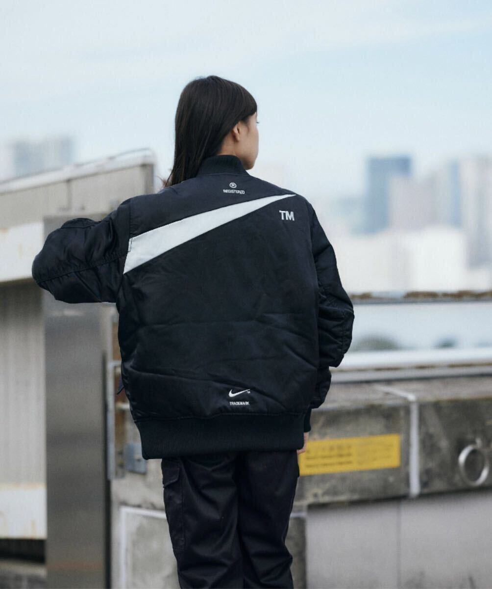 Yahoo!オークション - 【新品 Lサイズ】NIKE MA1ジャケット ブラック ...