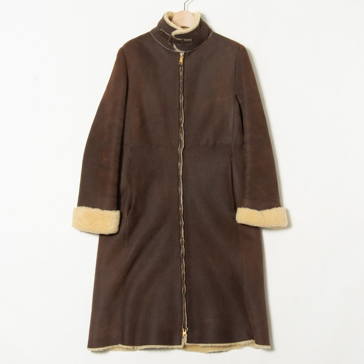 Yahoo!オークション - hLam ラム ムートンコート 羊革 リアルレザー ア...