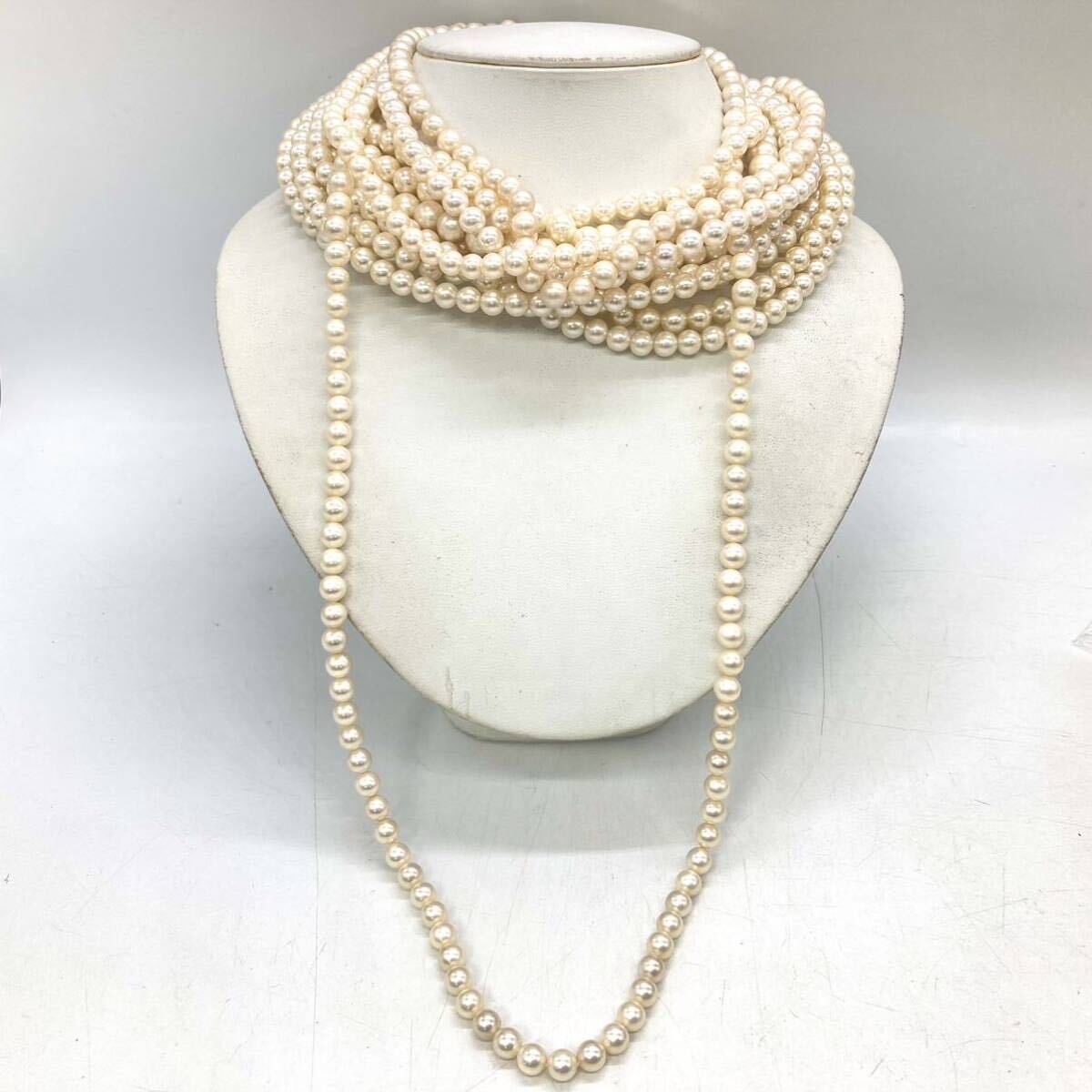 Yahoo!オークション - パールネックレス10点おまとめ m約331g 真珠 pe...