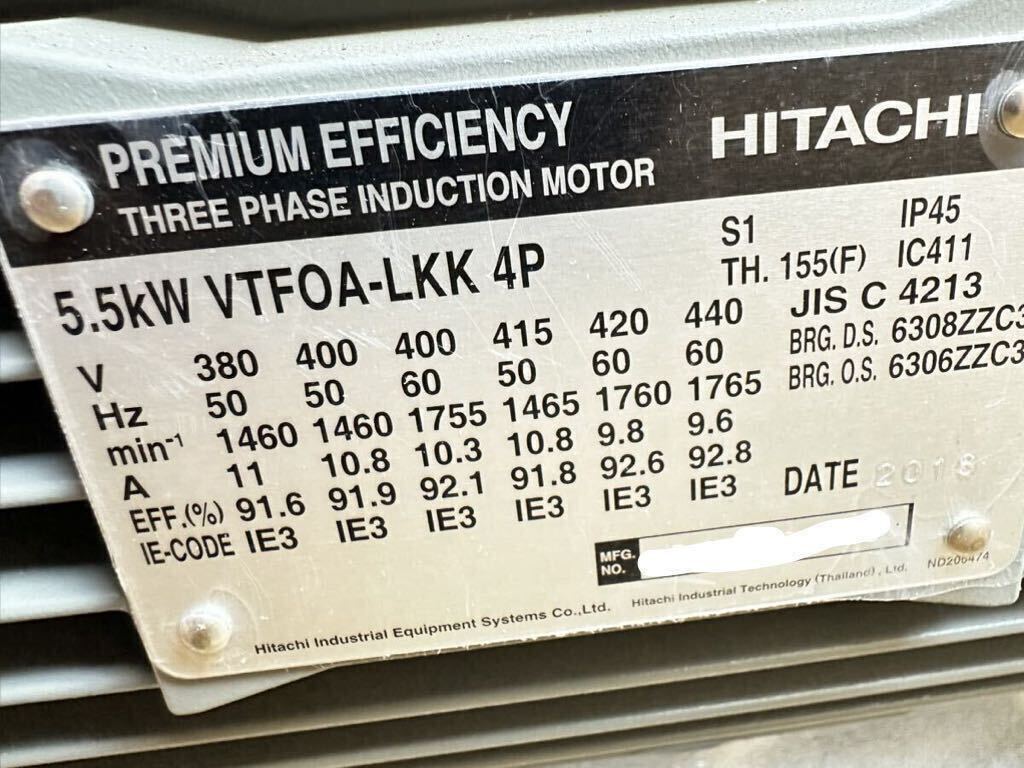 Yahoo!オークション - 日立産機システム 日立モートルVTFOA-LKK 5.5KW ...