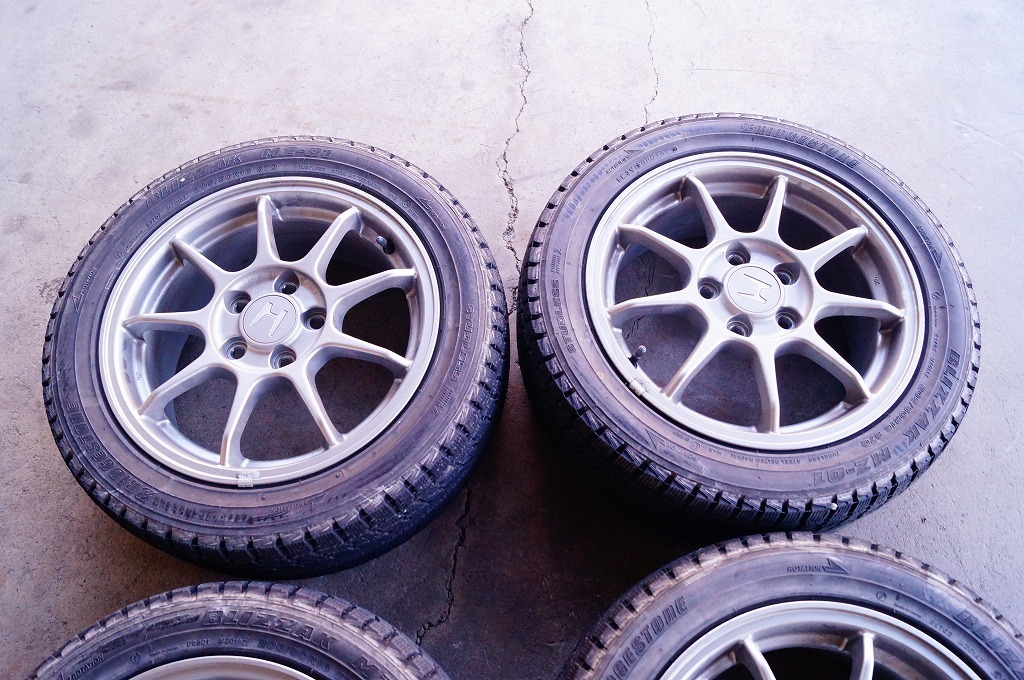 ホンダ トルネオ アコードユーロR GH-CL1 アルミホイール 6.5J×16インチ+55 114.3×5穴 ＋BSスタッドレス 205/50R16 2009年 4本(スタッドレスタイヤ ...