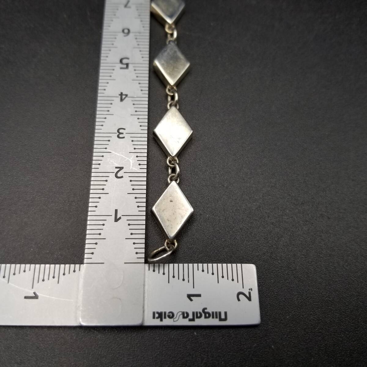 Yahoo!オークション - モダニスト 幾何学模様 ダイヤ型チェーン リンク...