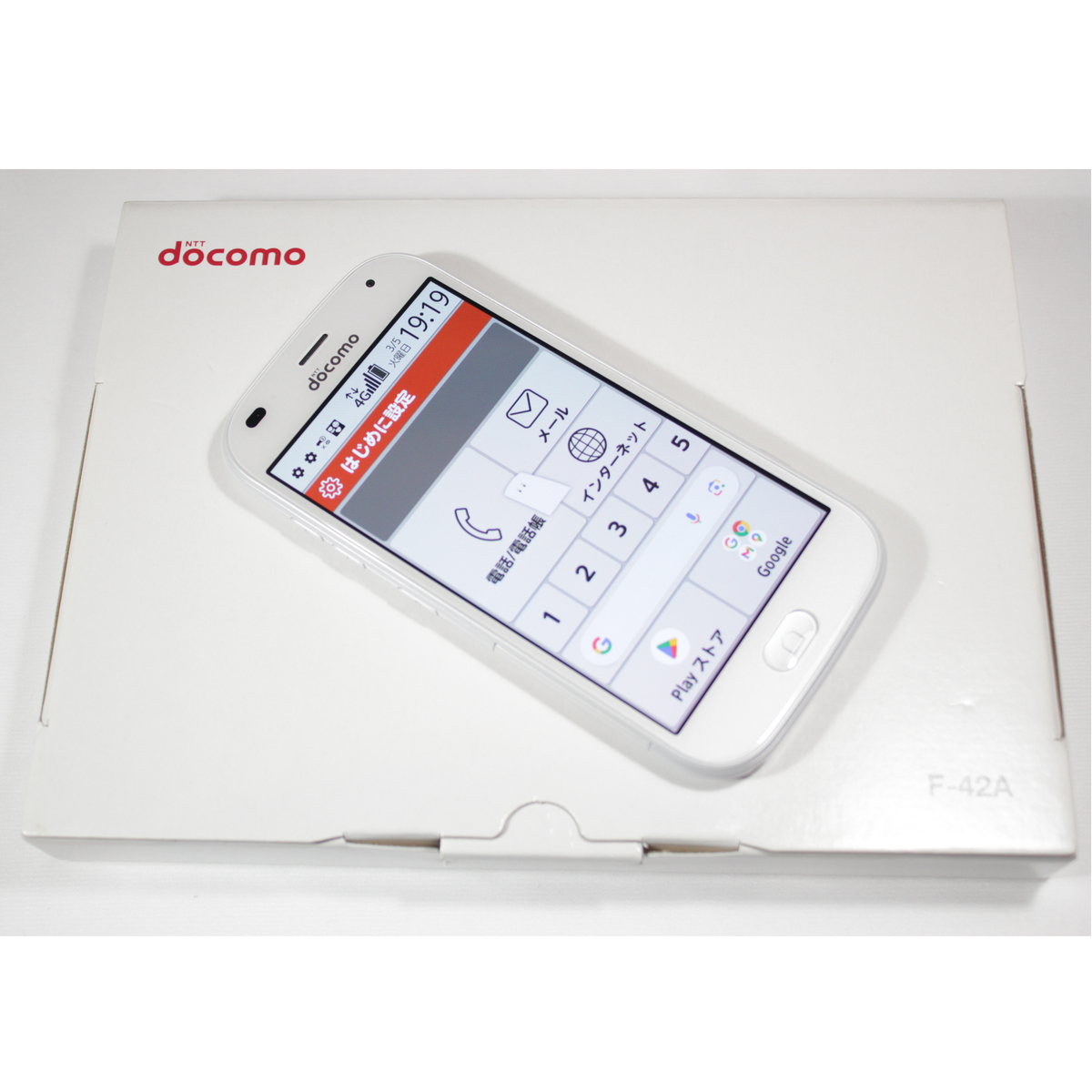 らくらくスマートフォン F-42A ホワイト 判定 SIMフリー ドコモ 富士通 docomo Fujitsu FCNT White /c(Android)｜売買されたオークション情報 ...
