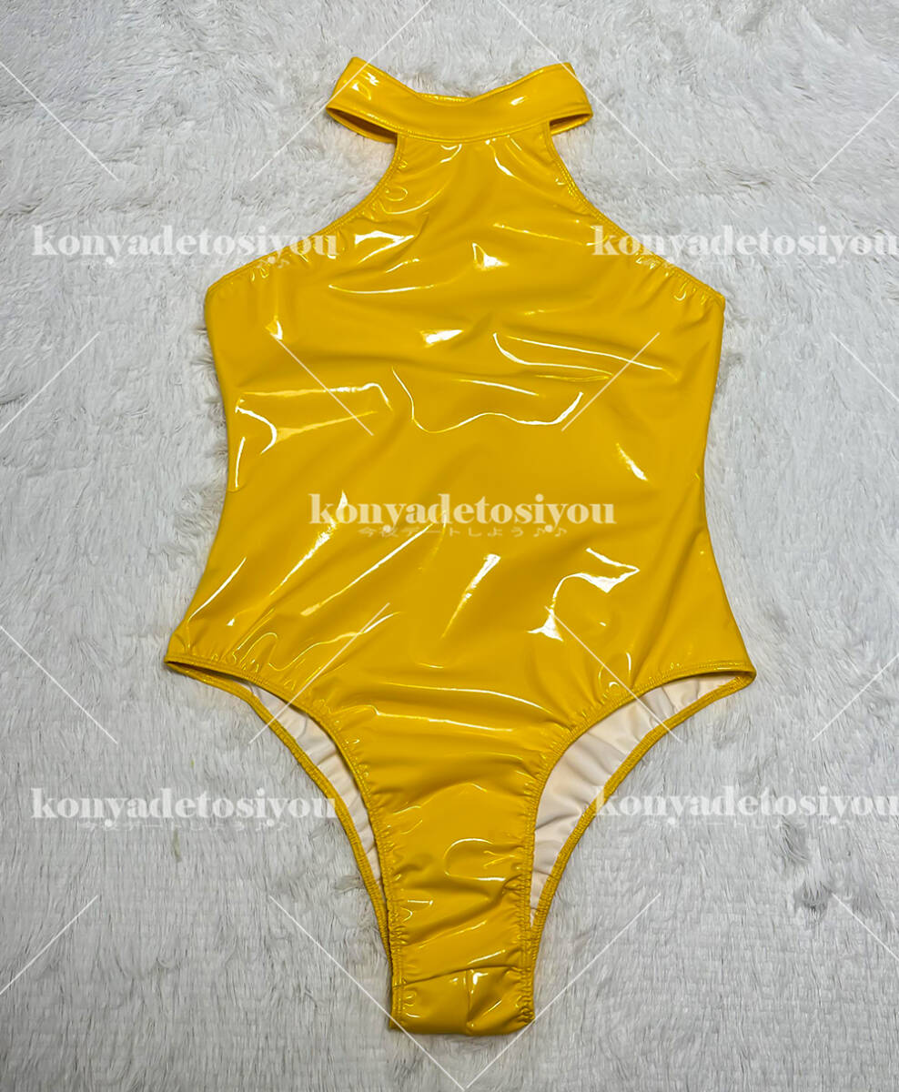 Yahoo!オークション - LJH23047黄 超光沢 バックシャン ハイレグ 水着...